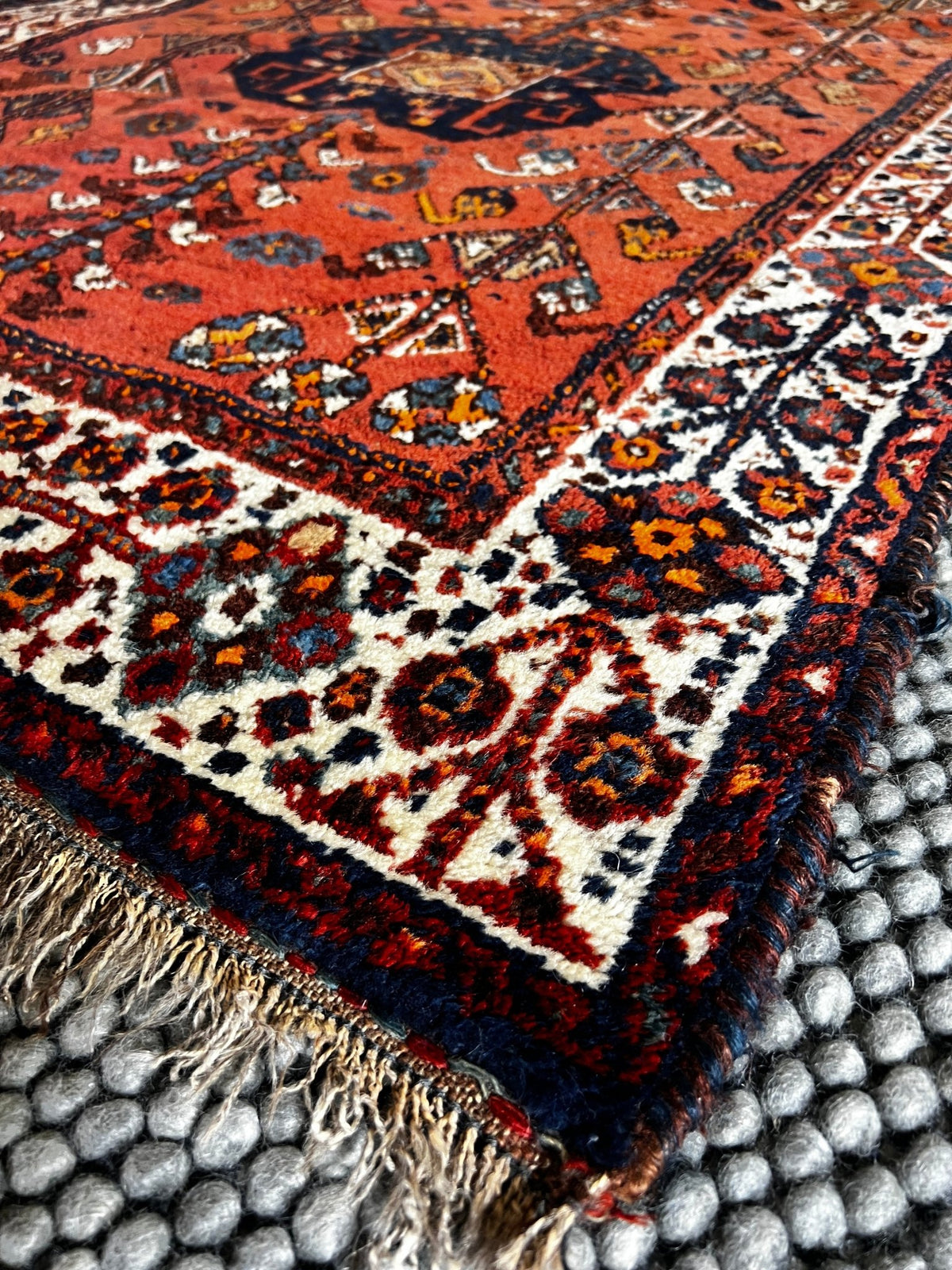Antique Tribal Qashga'i Persian 3.9x5 Red & Blue – Banana Manor Rug ...