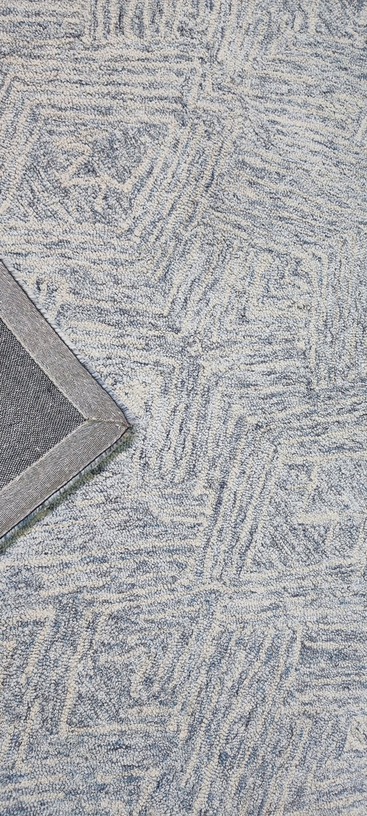 Lawrence Yee the Sequel 8x10 Hand-Tufted Ivory & Aqua Full Loop ...