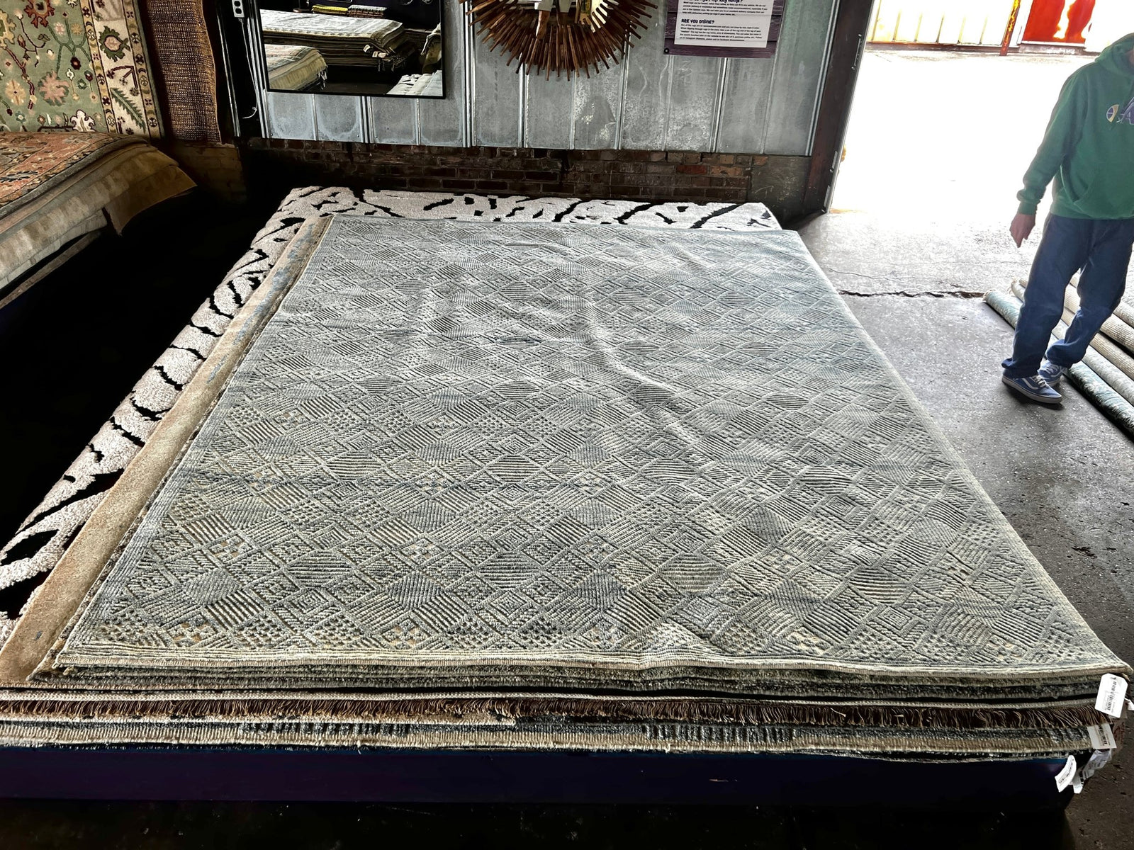 Long Duk Dong AKA The Donger 8x10 Light Blue and Ivory High Low Hand-k ...